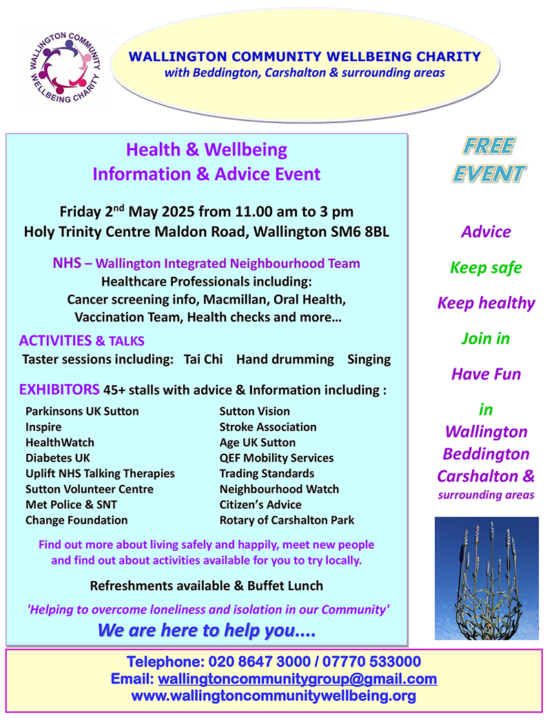 WCWC Health & Wellbeing Event | Wallington Community Wellbeing Charity